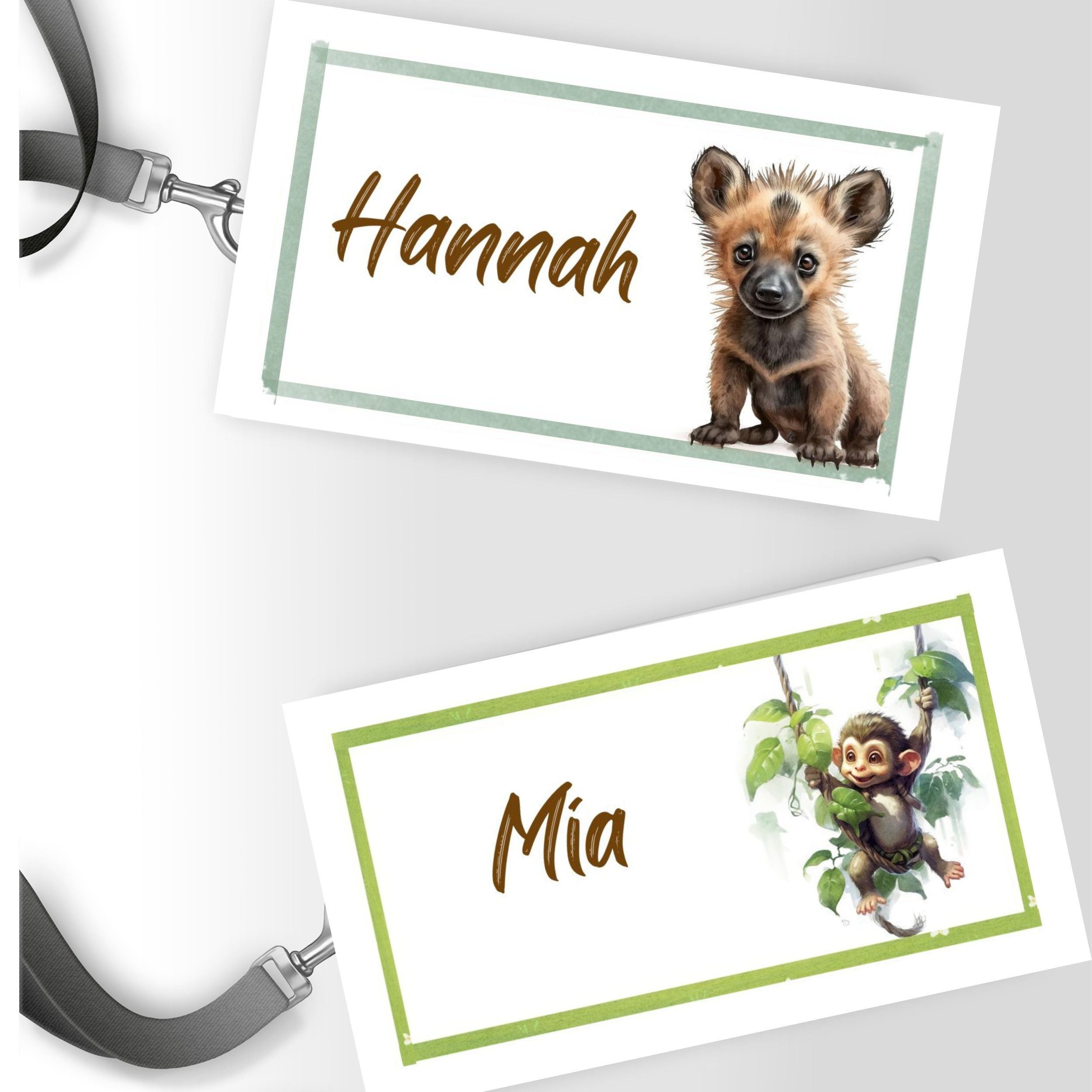 Editable Safari Animal Classroom Name Tags Label | Printable ...