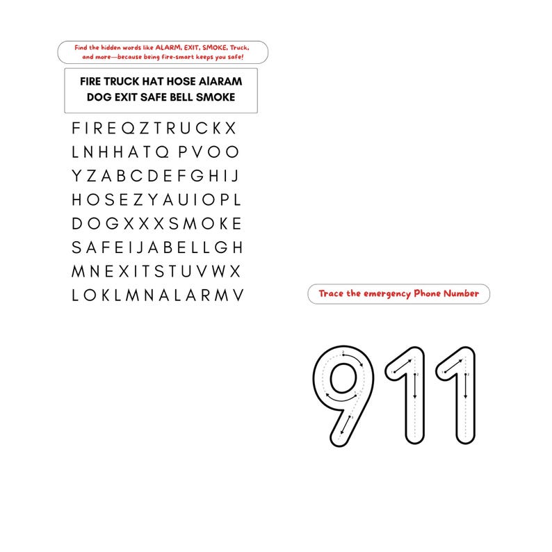 Fire Safety Week Activity Pack for Toddlers, PDF Printable Coloring ...