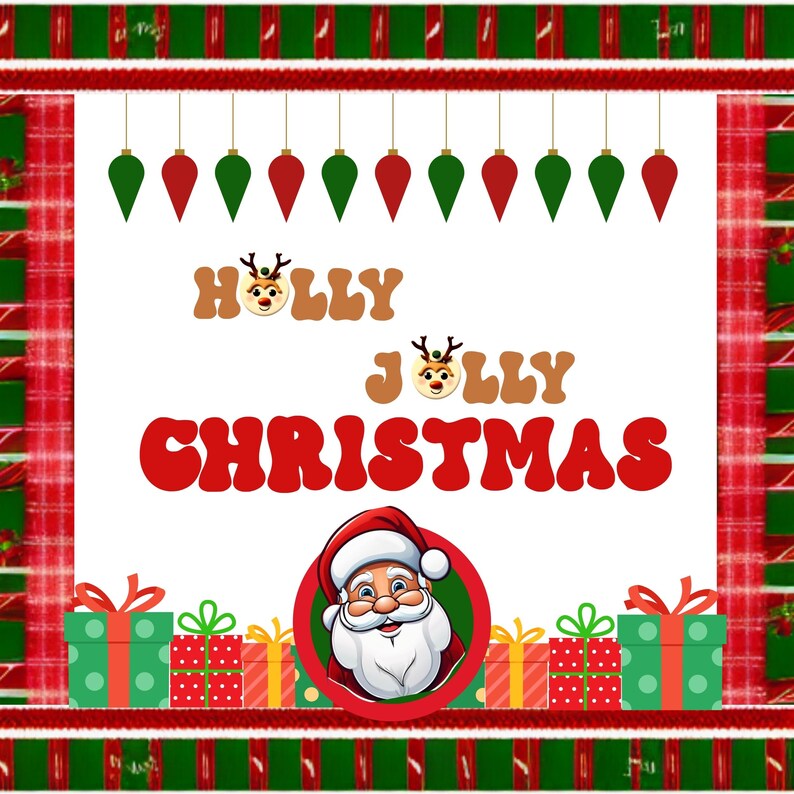 Christmas Bulletin Board Kit Classroom Decor Retro Christmas Classroom ...