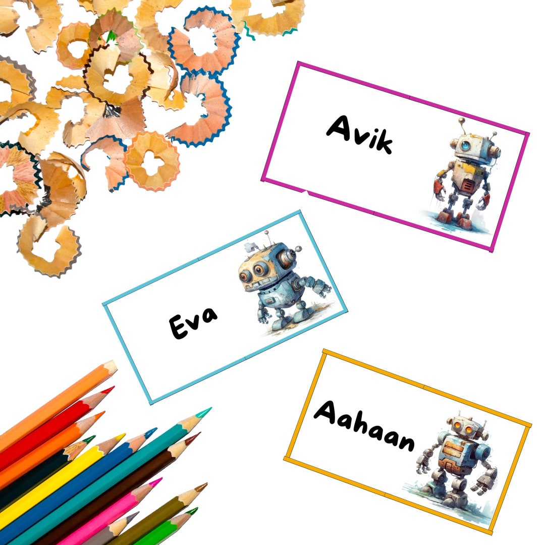 Classroom Name Tags Robots |editable|printable|elementary School Name ...