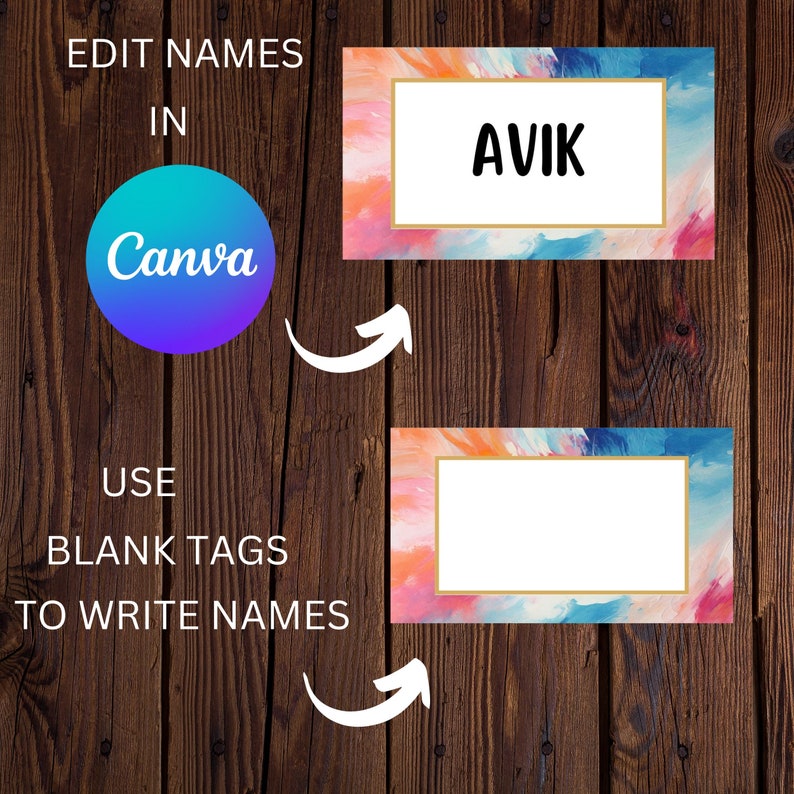 Classroom Name Tags Template Watercolor Editable Printable - Etsy