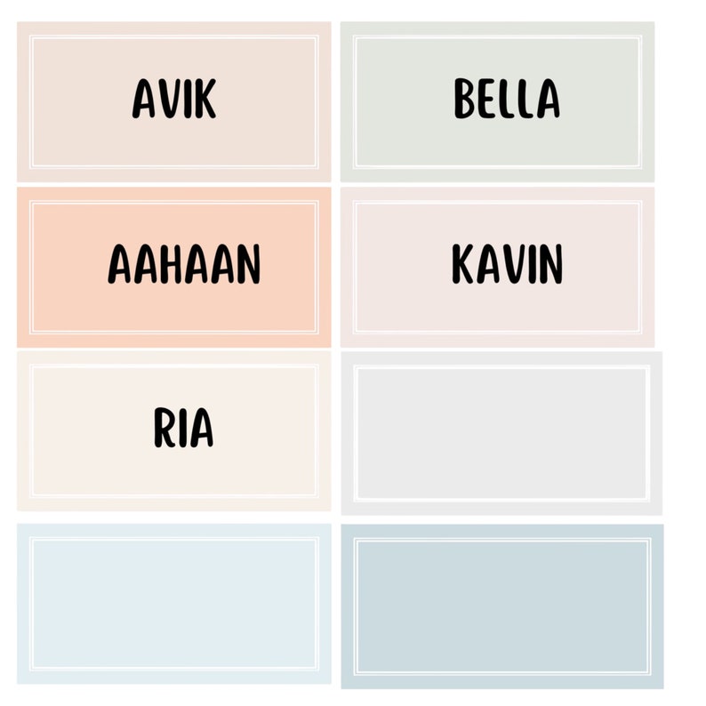 Pastel Classroom Name Tags Template: Editable Printable (canva) - Etsy