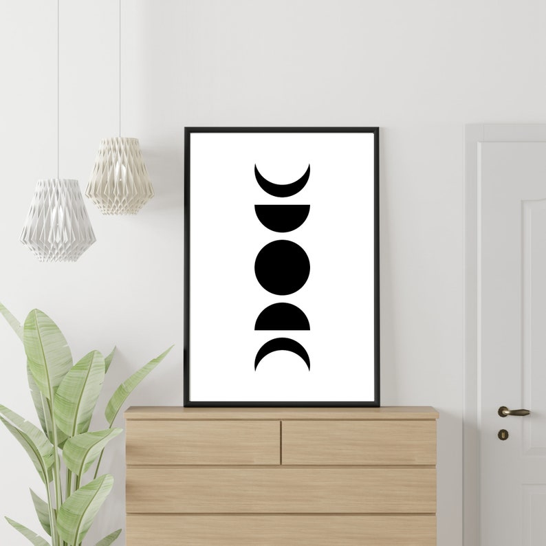 Moon Phases, Lunar Moon Cycle, Bedroom Boho Bohemian Decor, Home ...