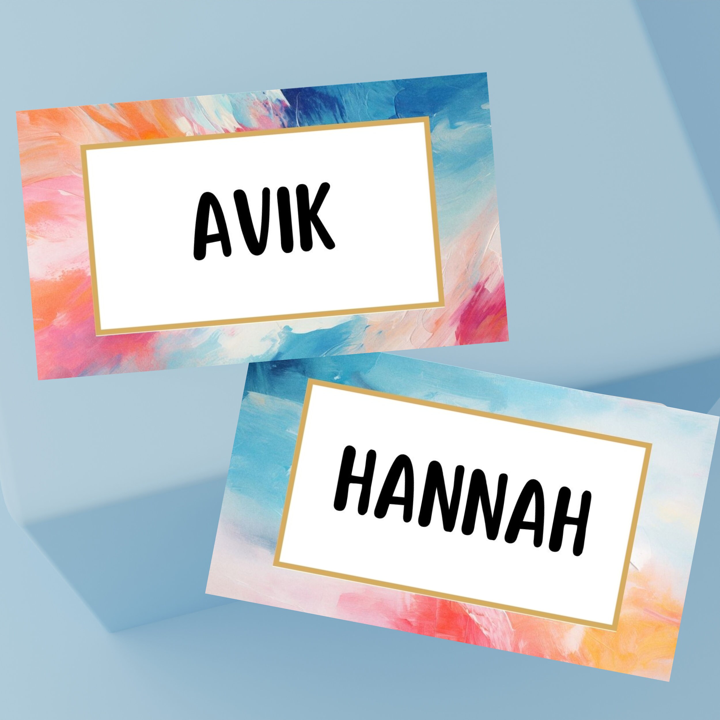 Classroom Name Tags Template Watercolor | Editable | Printable ...