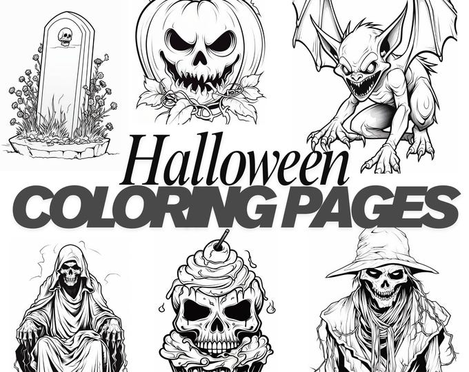 Kids Halloween Coloring Pages Bundle | Printable Spooky Cute Activity ...