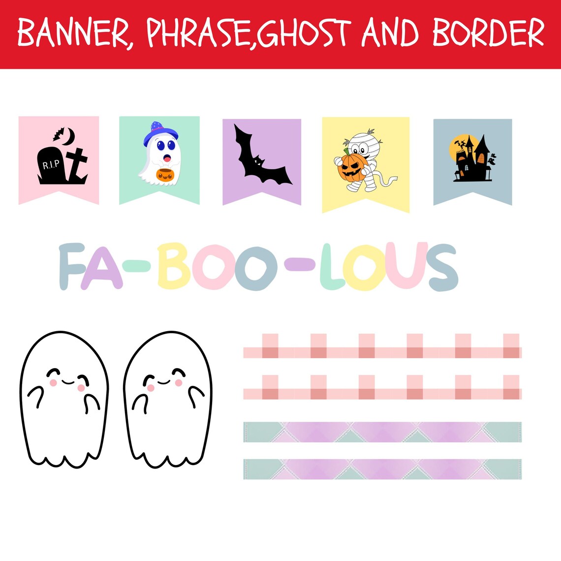 Pastel Halloween Bulletin Board Kit Classroom Decor Halloween Classroom ...