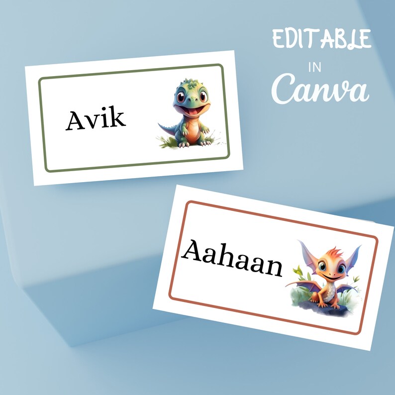 Classroom Name Tags Template Dinosaur Editable Printable Elementary ...