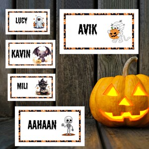 Classroom Name Tags Template Halloween | Editable | Printable ...