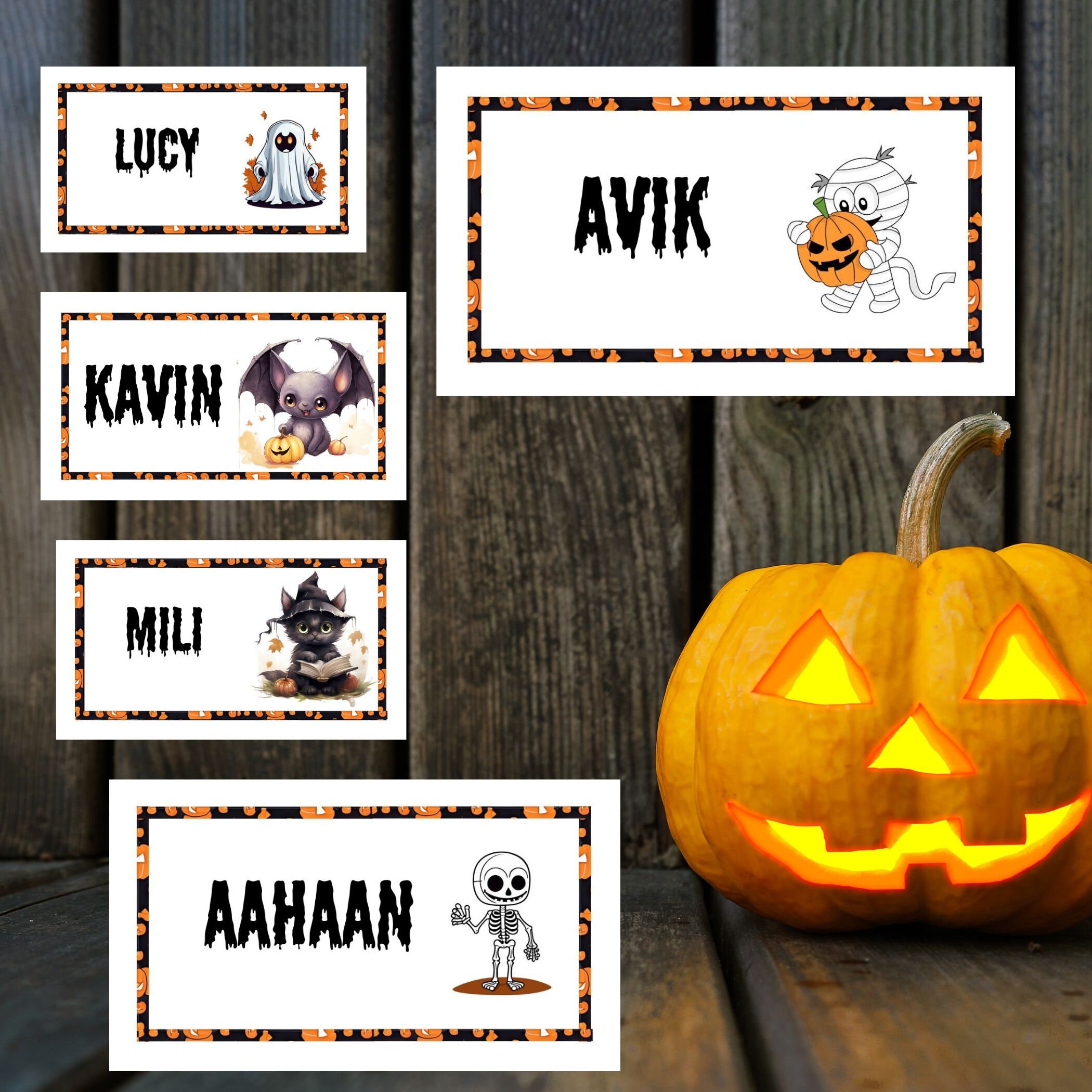Classroom Name Tags Template Halloween | Editable | Printable ...