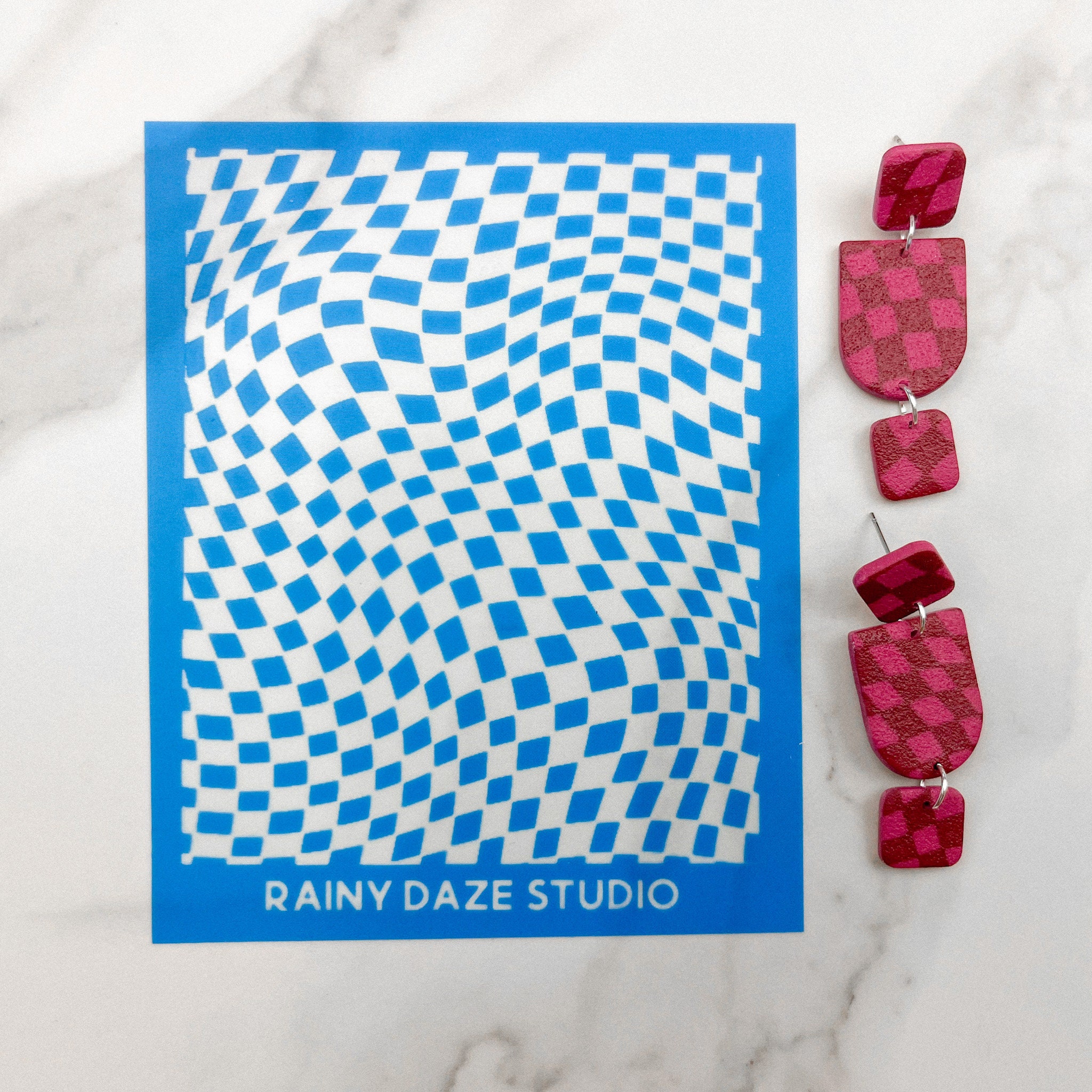 Checkered Polymer Clay Silk Screen Stencils Pattern Size: - Etsy