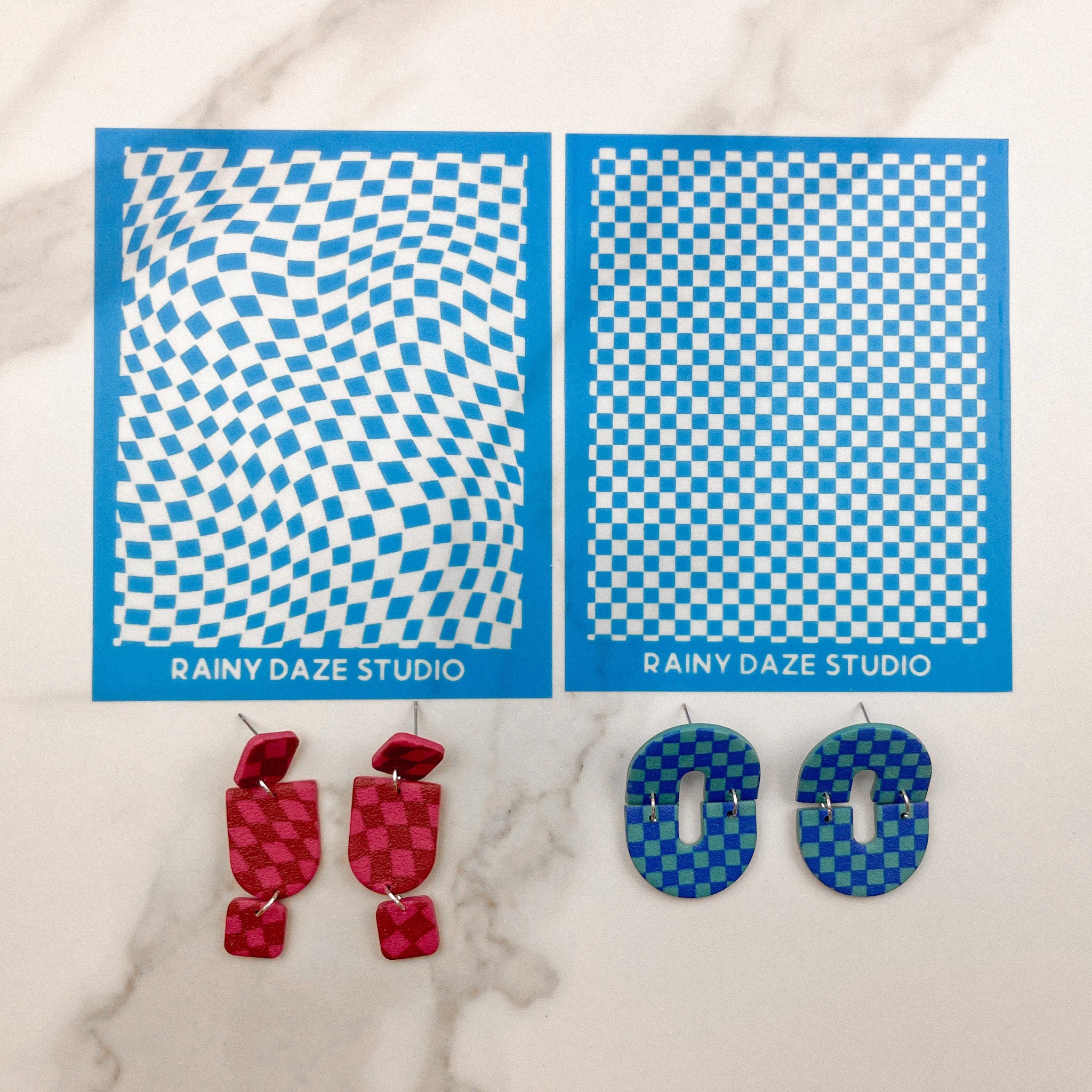 Checkered Polymer Clay Silk Screen Stencils Pattern Size: - Etsy