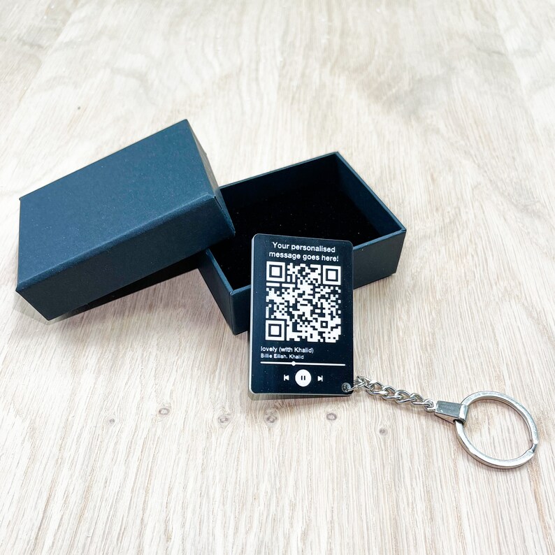Personalised QR Code Keychain Song Plaque QR Scan and Play - Etsy UK