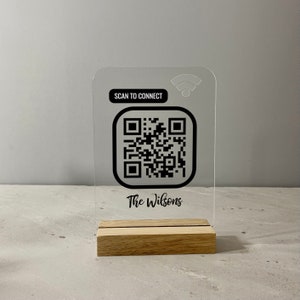 Personalised Wifi Sign, QR Code Wifi, Network Information, Scan to ...