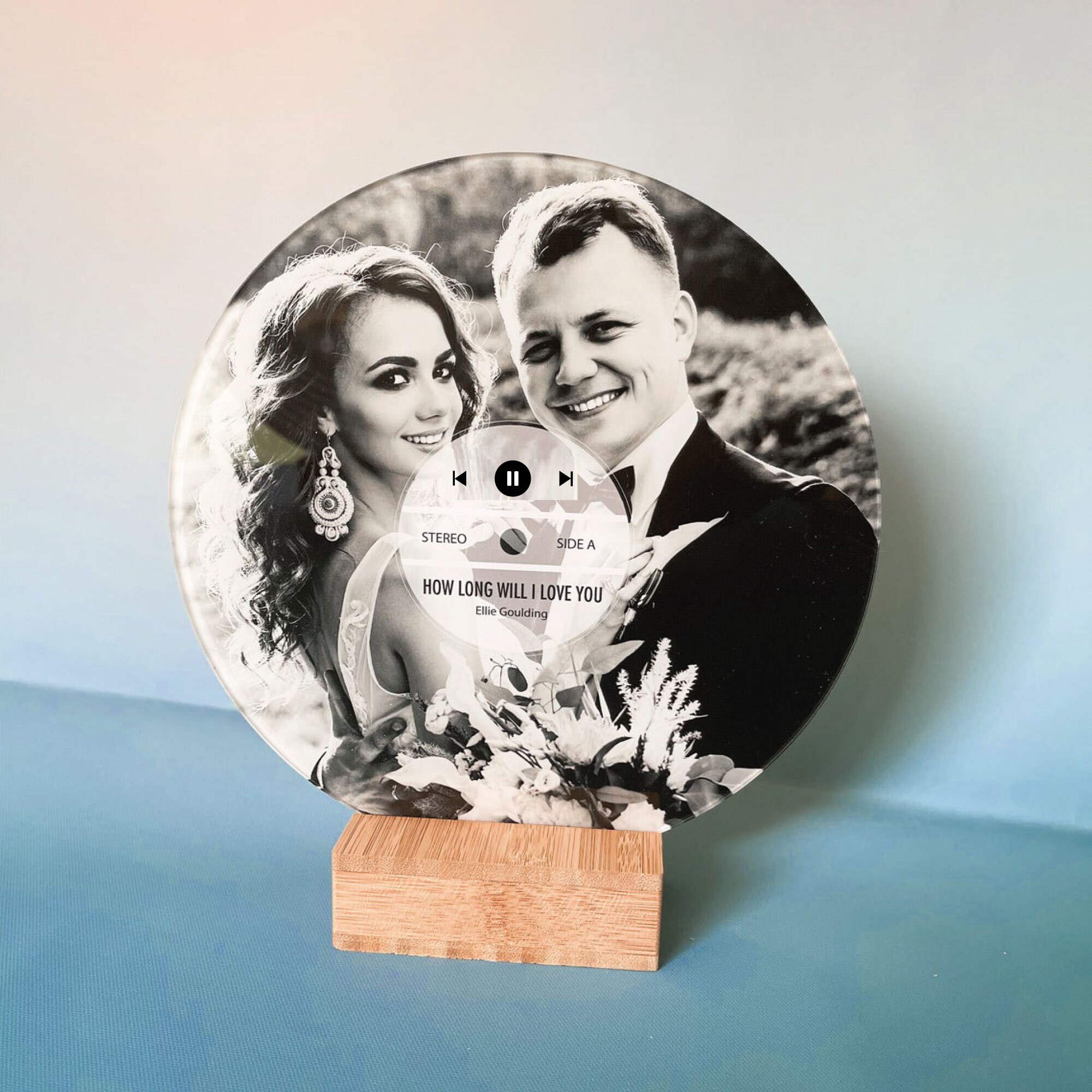 Personalised Song Plaque With Wooden Stand Any Photo Any - Etsy UK