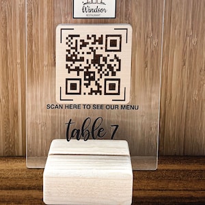 QR Code Contactless Menu, QR Code Scan for Menu in Clear Acrylic With ...