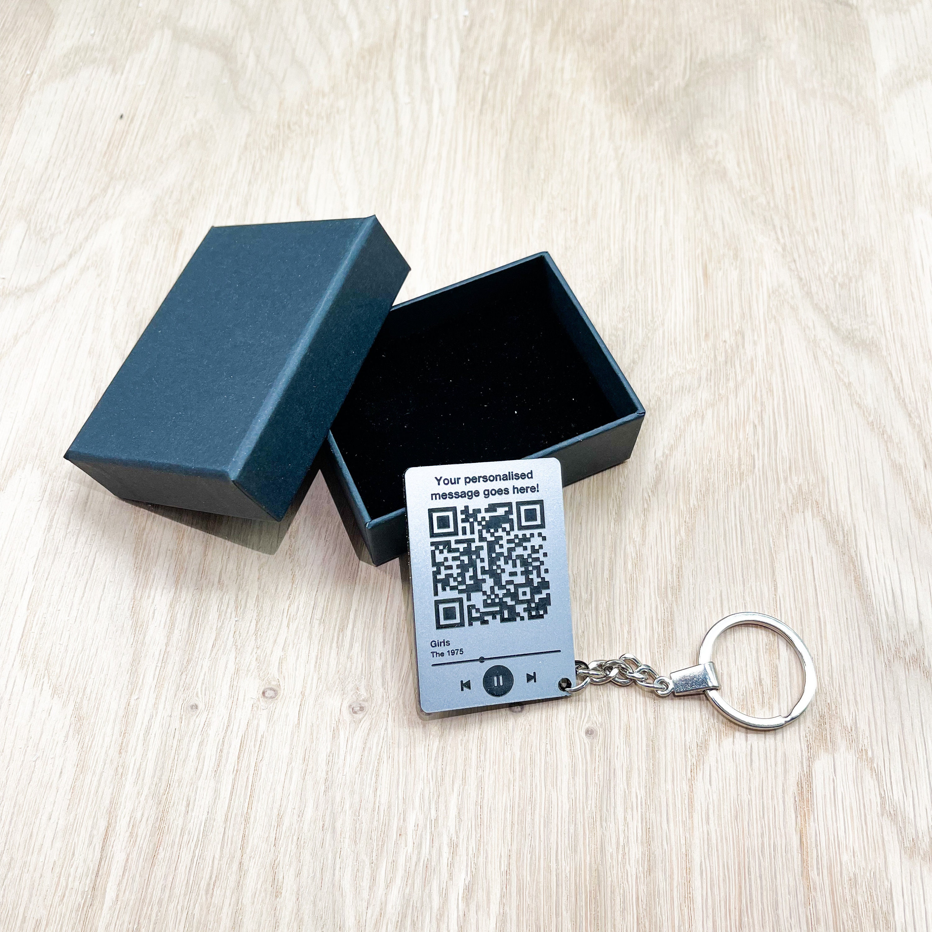 Personalised QR Code Keychain Song Plaque QR Scan and Play - Etsy UK