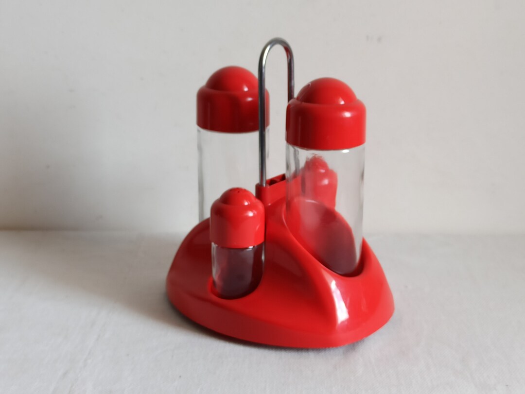 Pino Spagnolo for Biesse, Italian Designer Table Set, Salt, Pepper, Oil ...