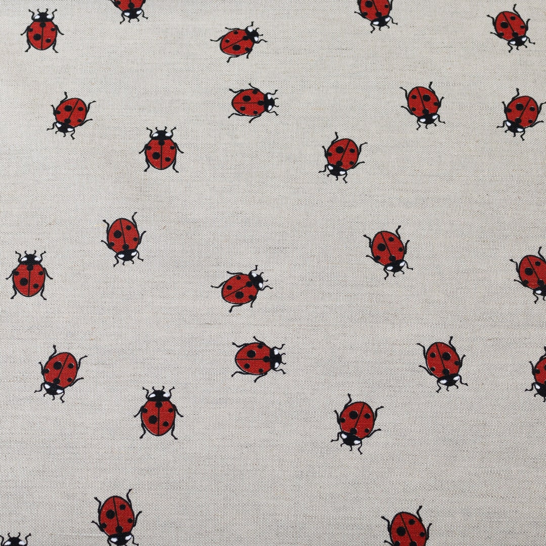Linen Cotton Ladybugs Print Fabric - Etsy