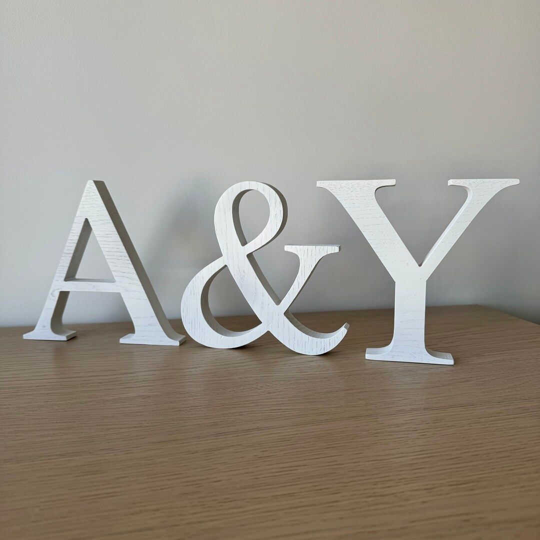 Free Standing Letters, 3 Pieces, Custom Oak Wood 3d Letters, Decorative ...