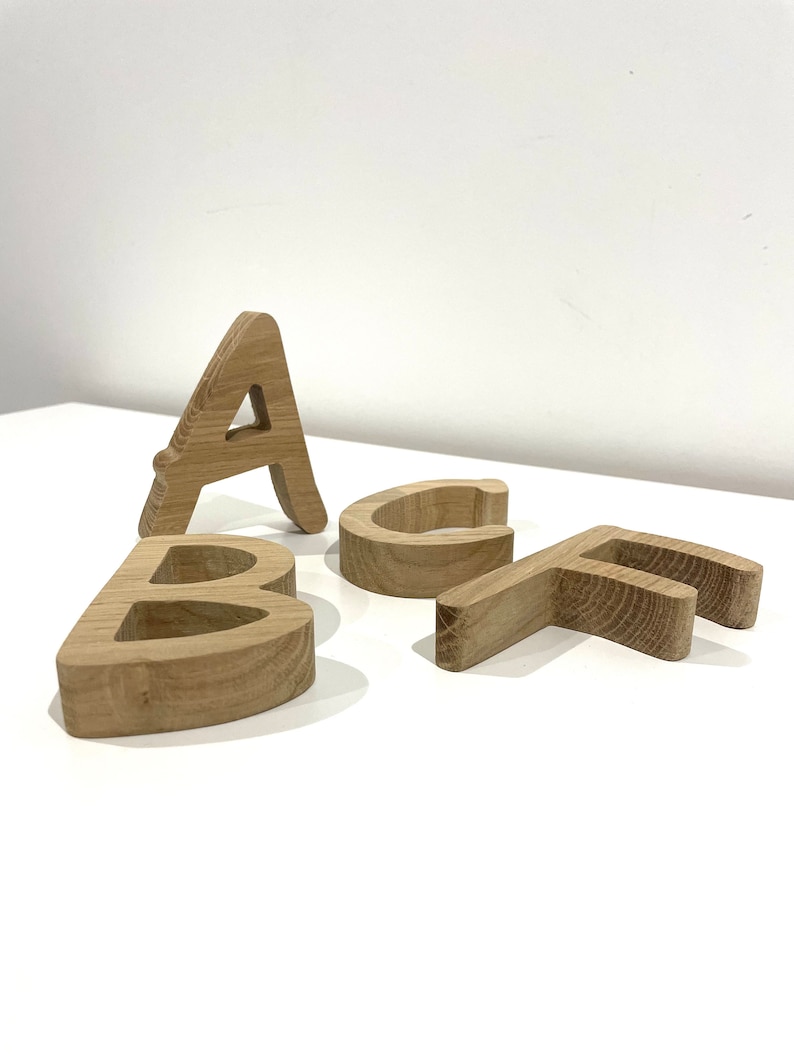Freestanding Letters OAK Wood Letters Personalised Gift - Etsy