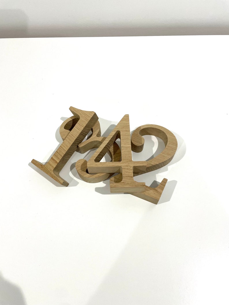 Freestanding Numbers OAK Wood Numbers Personalised Gift - Etsy