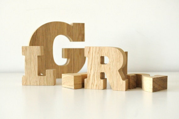 Freestanding Letters OAK Wood Personalised Gift Wooden - Etsy