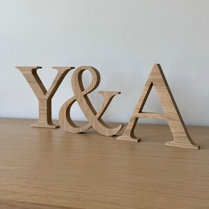 Free Standing Letters, 3 Pieces, Custom Oak Wood 3d Letters, Decorative ...