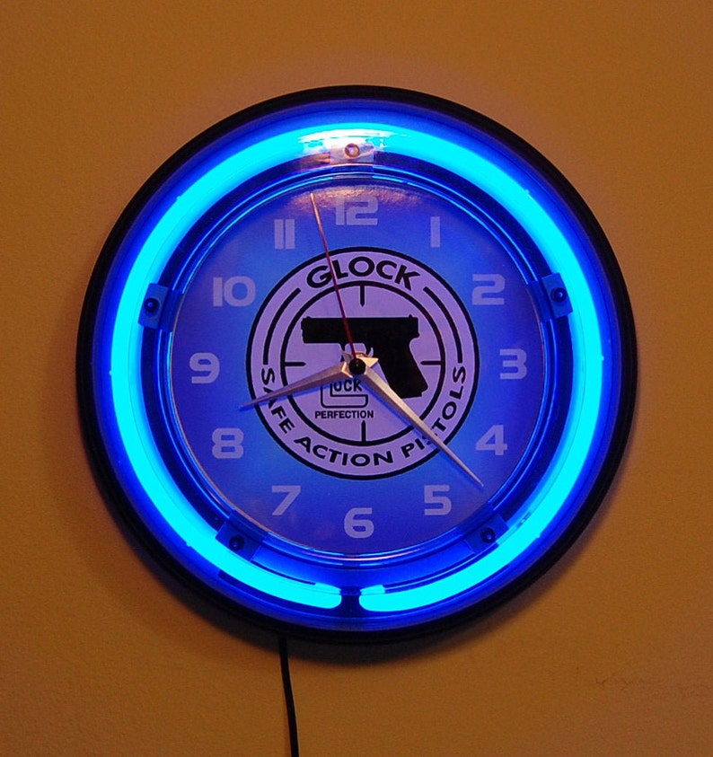 Glock firearms logo neon clock | Etsy