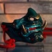 Japanese Samurai Oni Demon Blue Half Mask FINISHED&PAINTED - Etsy