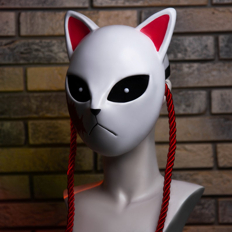 Japanese Kitsune Fox Demon Mask With Scar FINISHED&PAINTED | Etsy