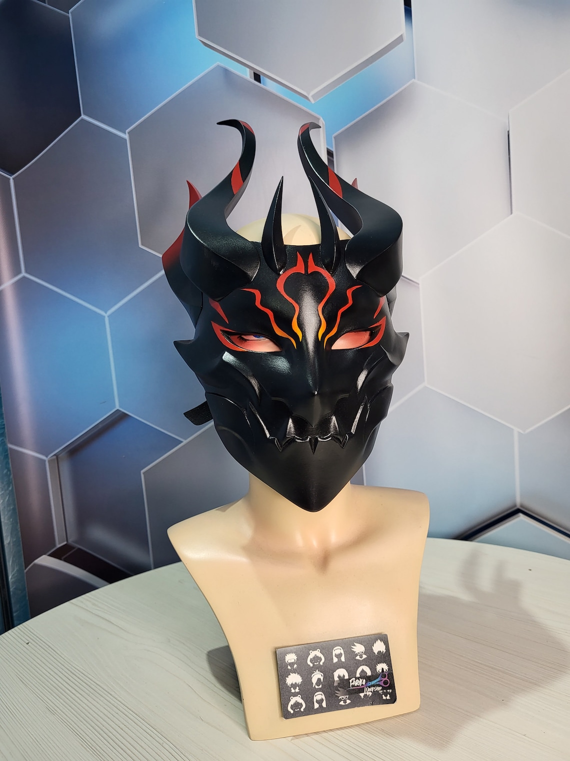 Demon Black Mask With Horns FINISHED&PAINTED - Etsy