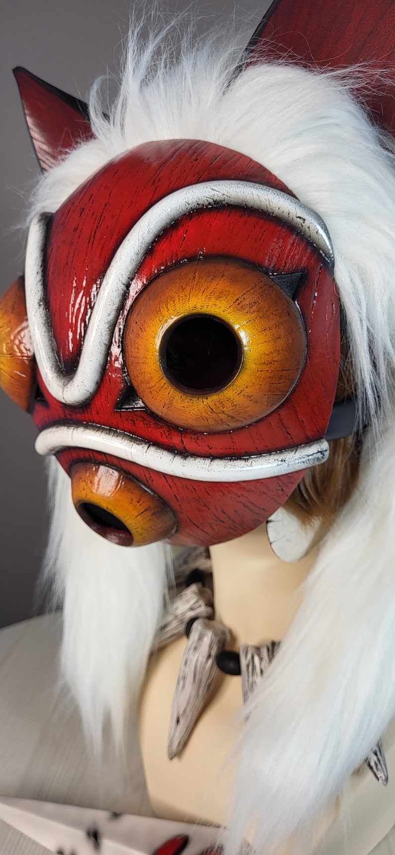 Painted Princess Wolf Mask | Fur Cape Cosplay Costume - Etsy