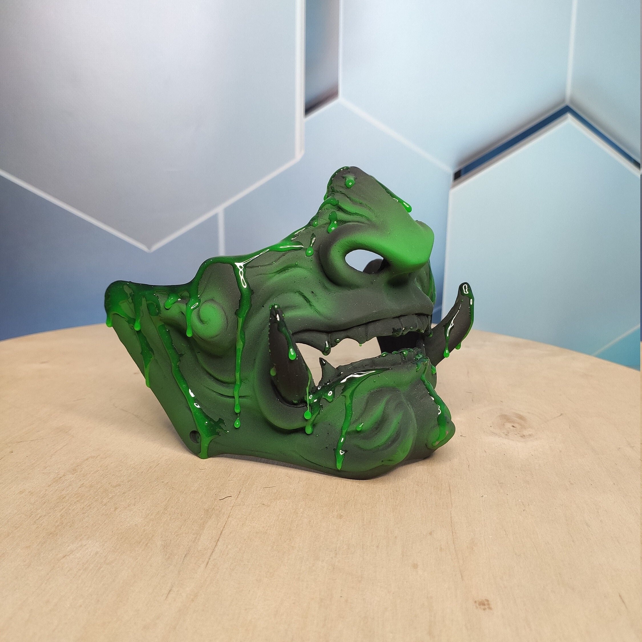 Japanese Samurai Oni Demon Half Mask FINISHED&PAINTED - Etsy