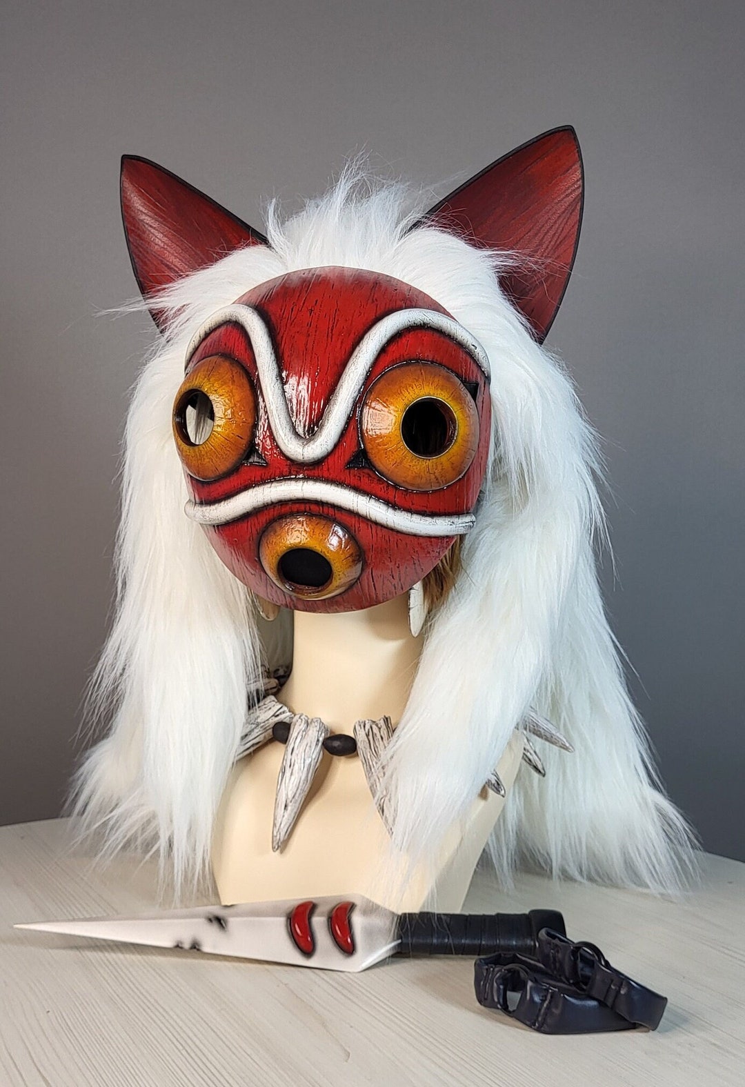 Painted Princess Wolf Mask | Fur Cape Cosplay Costume - Etsy