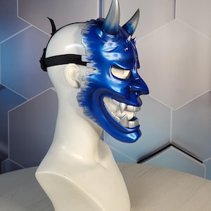Japanese Samurai Oni Demon Half Mask | FINISHED&PAINTED - Etsy