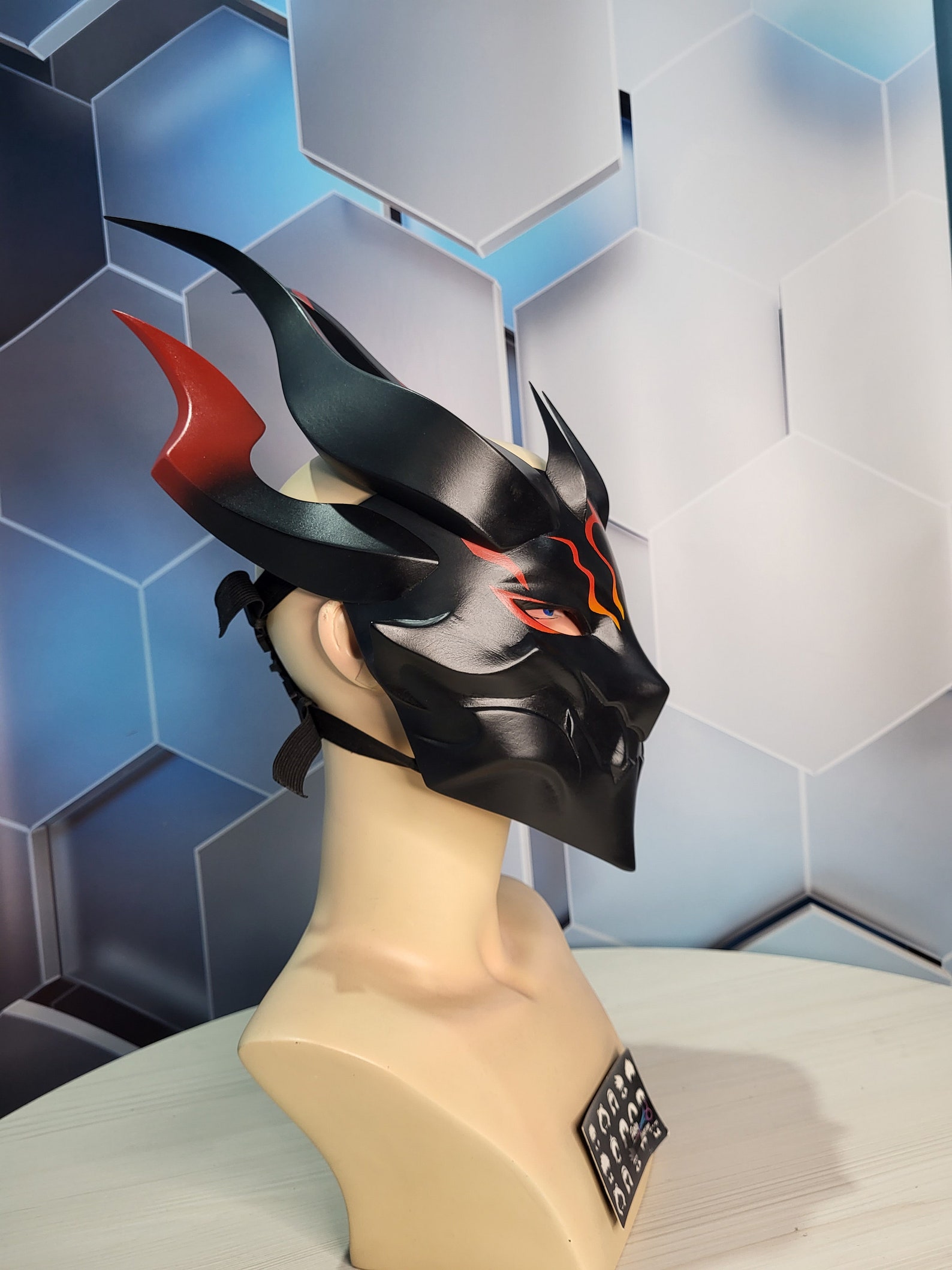 Demon Black Mask With Horns FINISHED&PAINTED - Etsy