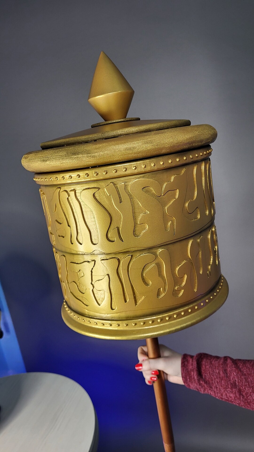 Cosplay Costume Big Staff Gold Drum/inspired Buddah Cosplay Prop - Etsy