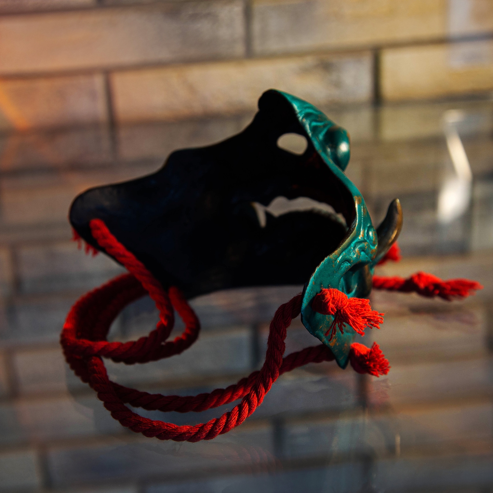 Japanese Samurai Oni Demon Jade Half Mask FINISHED&PAINTED | Etsy