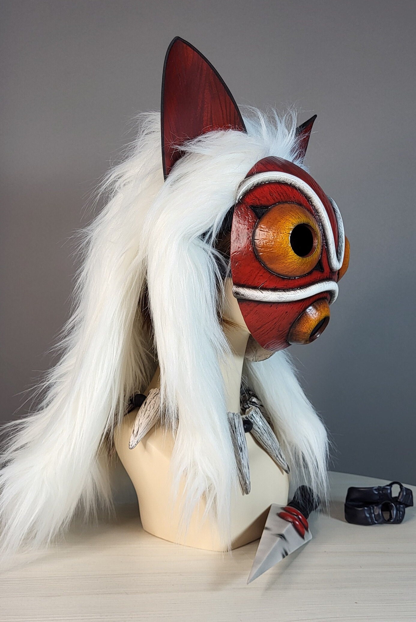 Painted Princess Wolf Mask | Fur Cape Cosplay Costume - Etsy