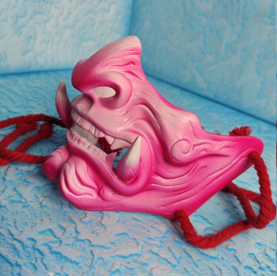 Japanese Samurai Oni Demon Half Mask FINISHED&PAINTED | Etsy