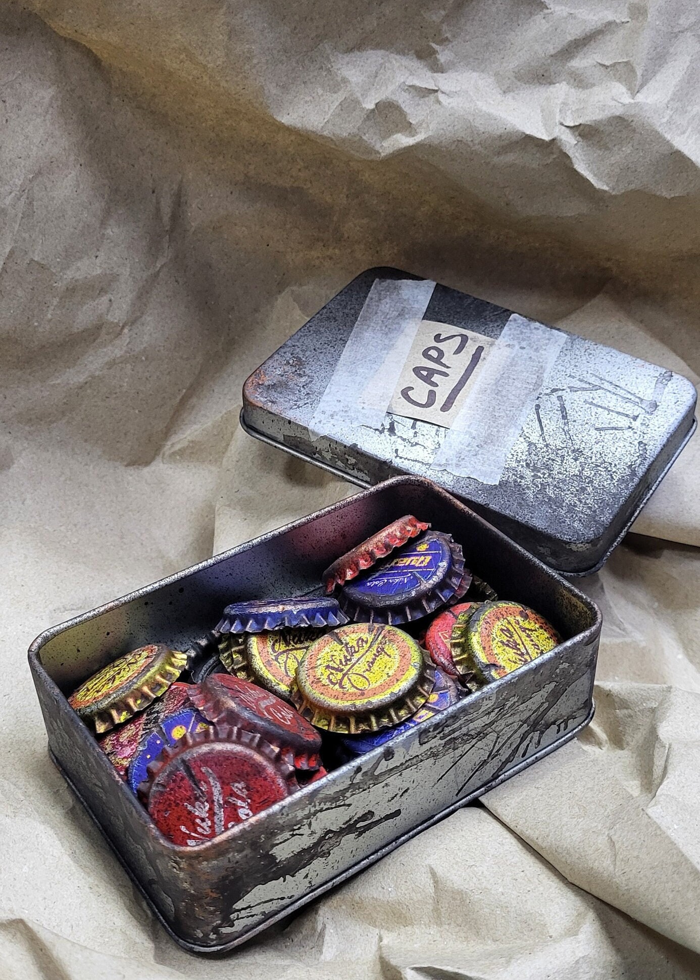 Post-apocalyptic Coin Caps Stash Box, Cosplay Prop Ready for Shipping ...