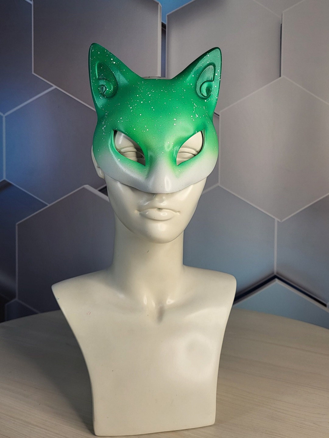 Painted Fox Mask | Summer Green Cosplay Costume - Etsy