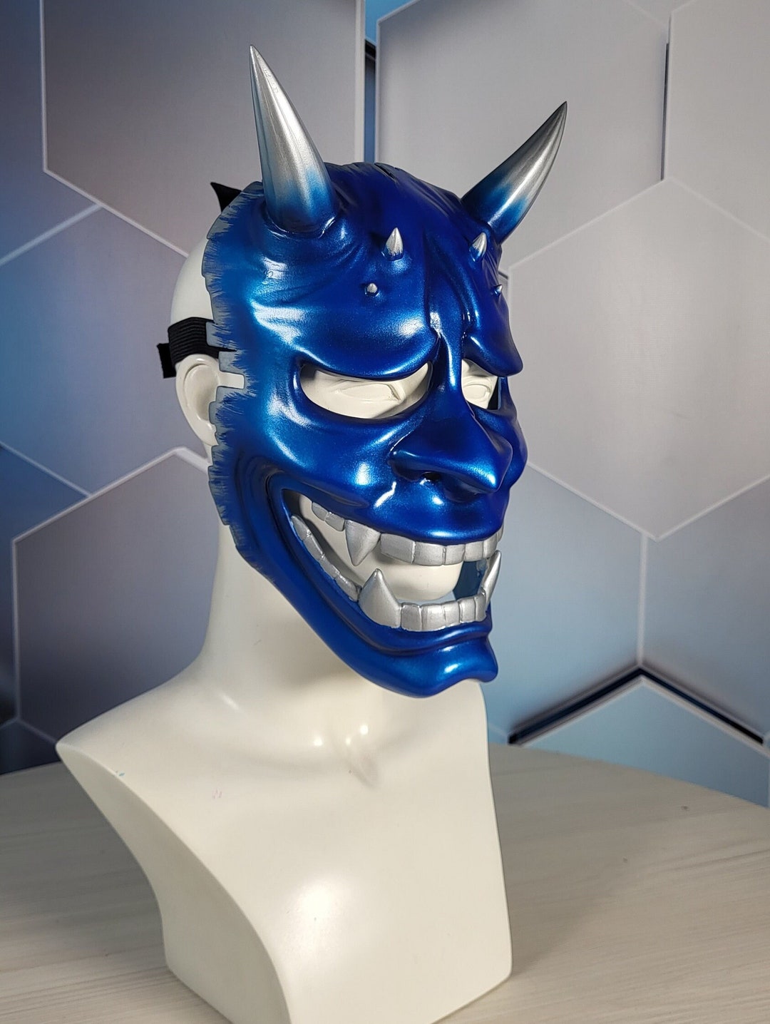 Japanese Samurai Oni Demon Half Mask | FINISHED&PAINTED - Etsy