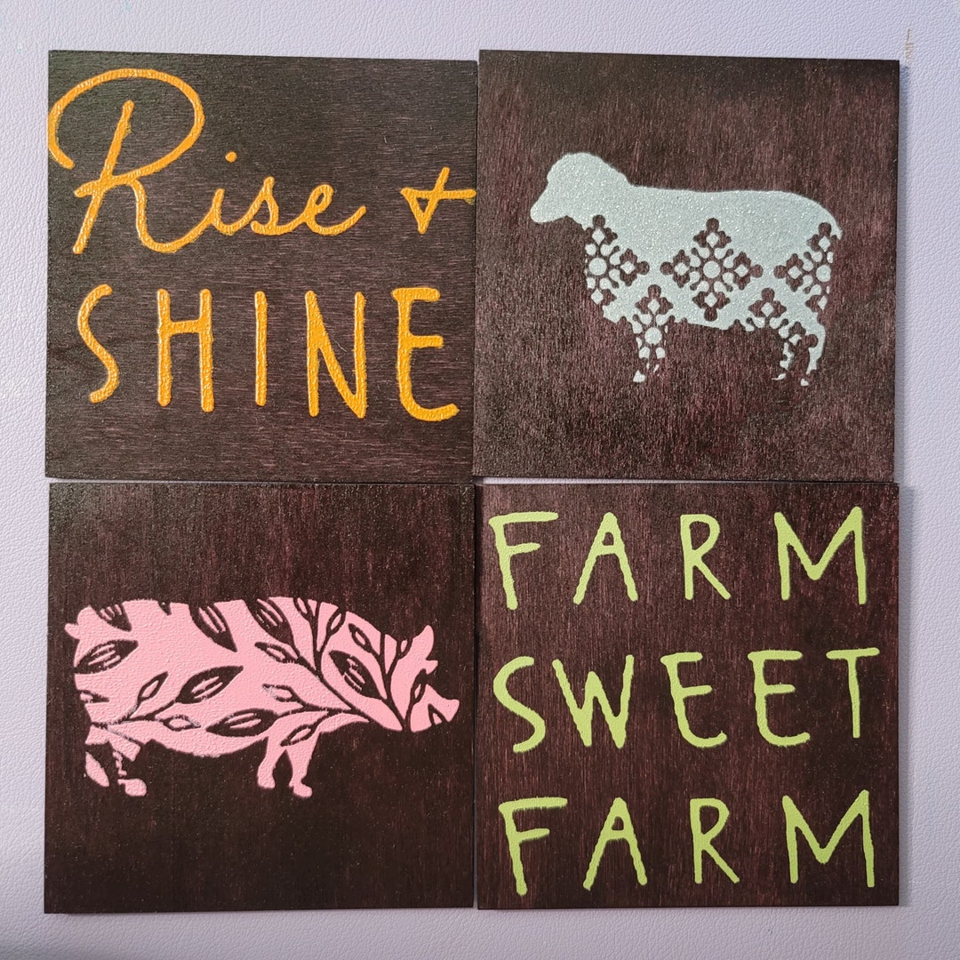 Farm Life Coasters - Etsy