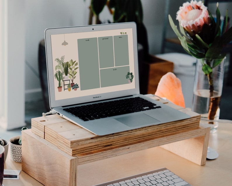 Desktop Wallpaper Organizer for Plant Lovers | Minimalist Laptop ...