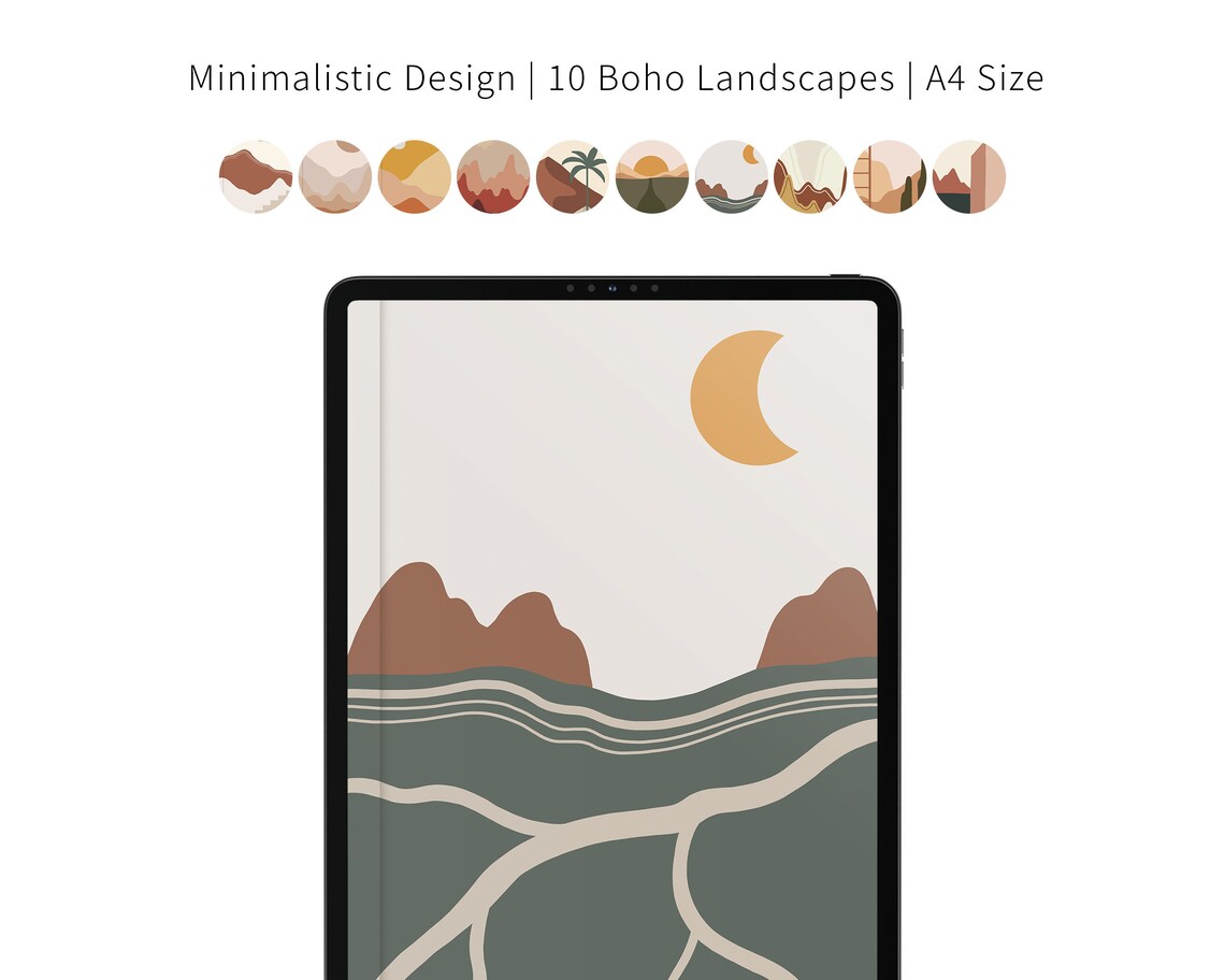 10 Digital Notebook Covers for Goodnotes, Notability | Boho Landscape ...