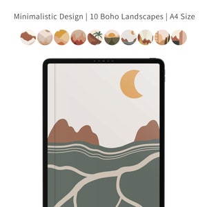 10 Digital Notebook Covers for Goodnotes, Notability | Boho Landscape ...