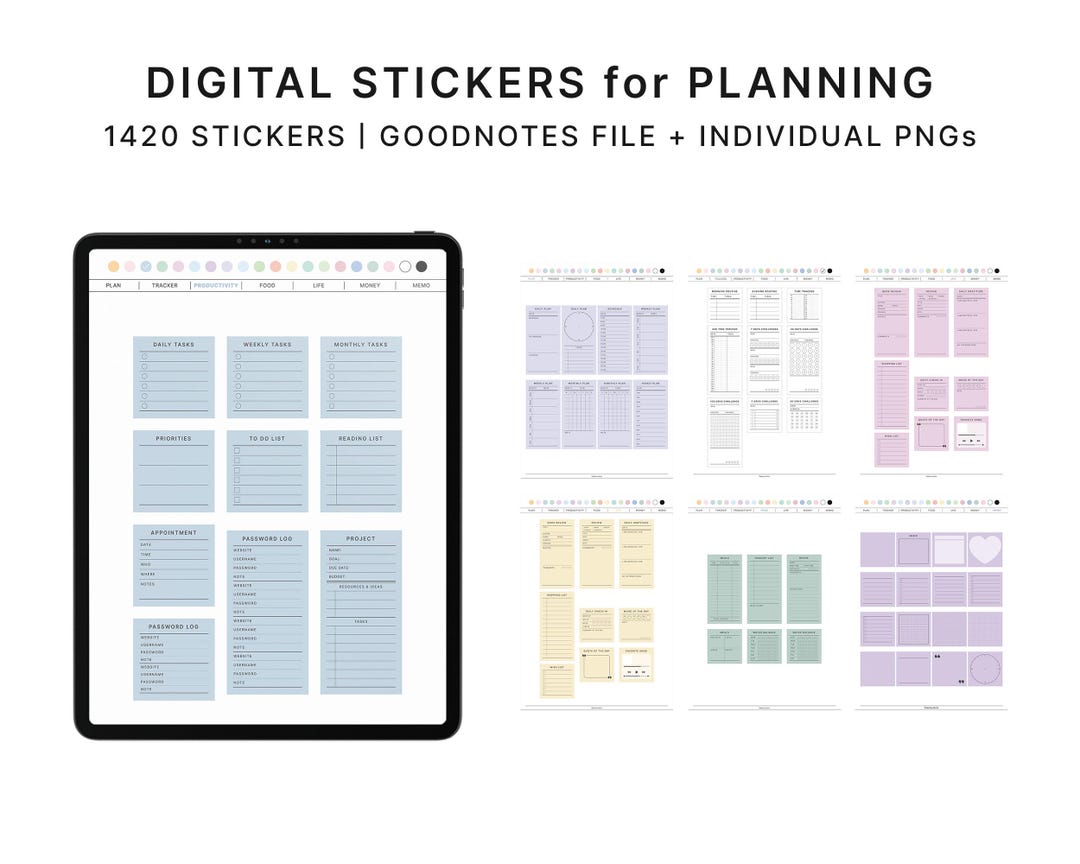 Goodnotes Stickers for Planning | Widget Stickers | Pre-cropped ...