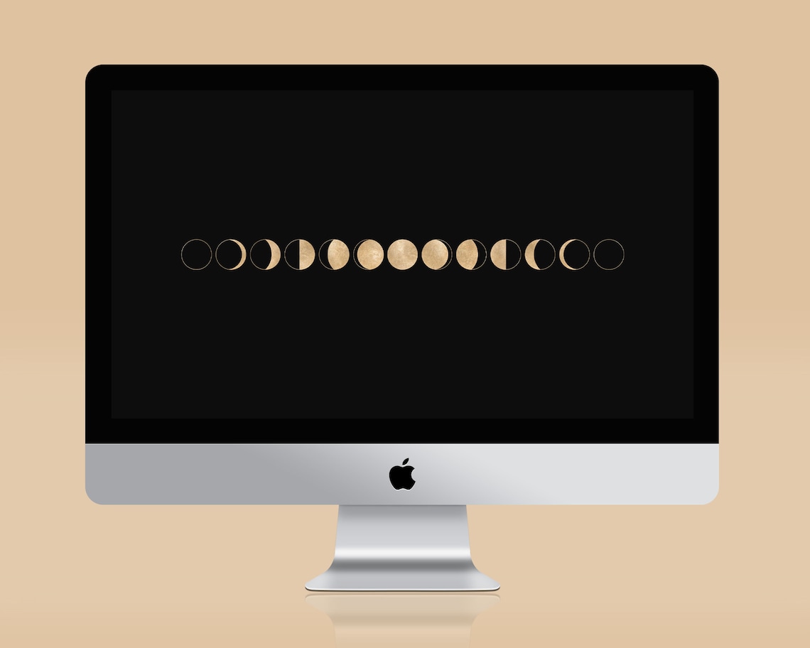 Desktop Wallpaper Moon Phases Laptop Background Minimalist - Etsy