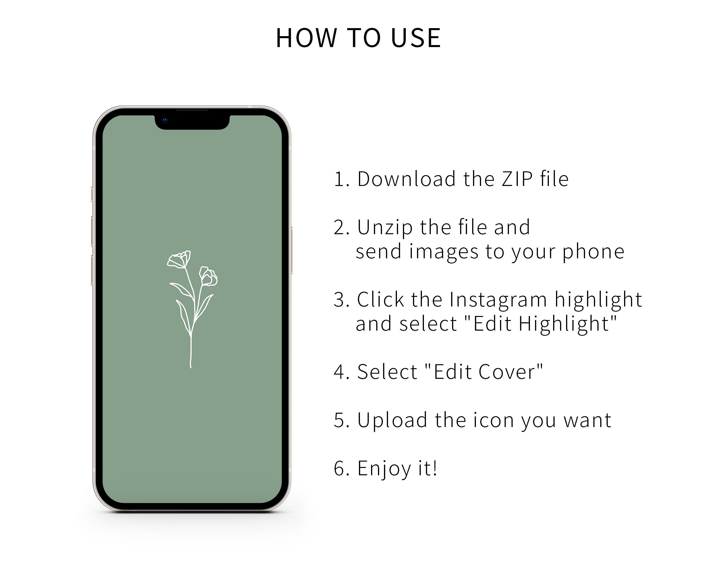 Green Theme Highlight Icons Social Media Icons Botanicals Instagram ...
